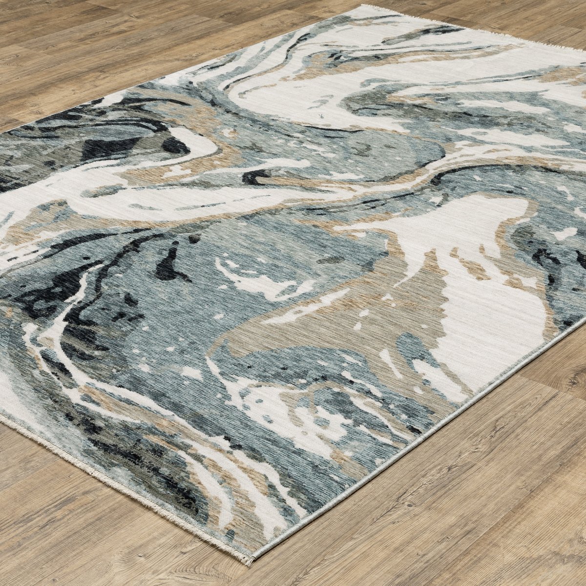 Oriental Weavers Echo ECH07 Area Rugs | Abstract Rectangular Blues Area ...