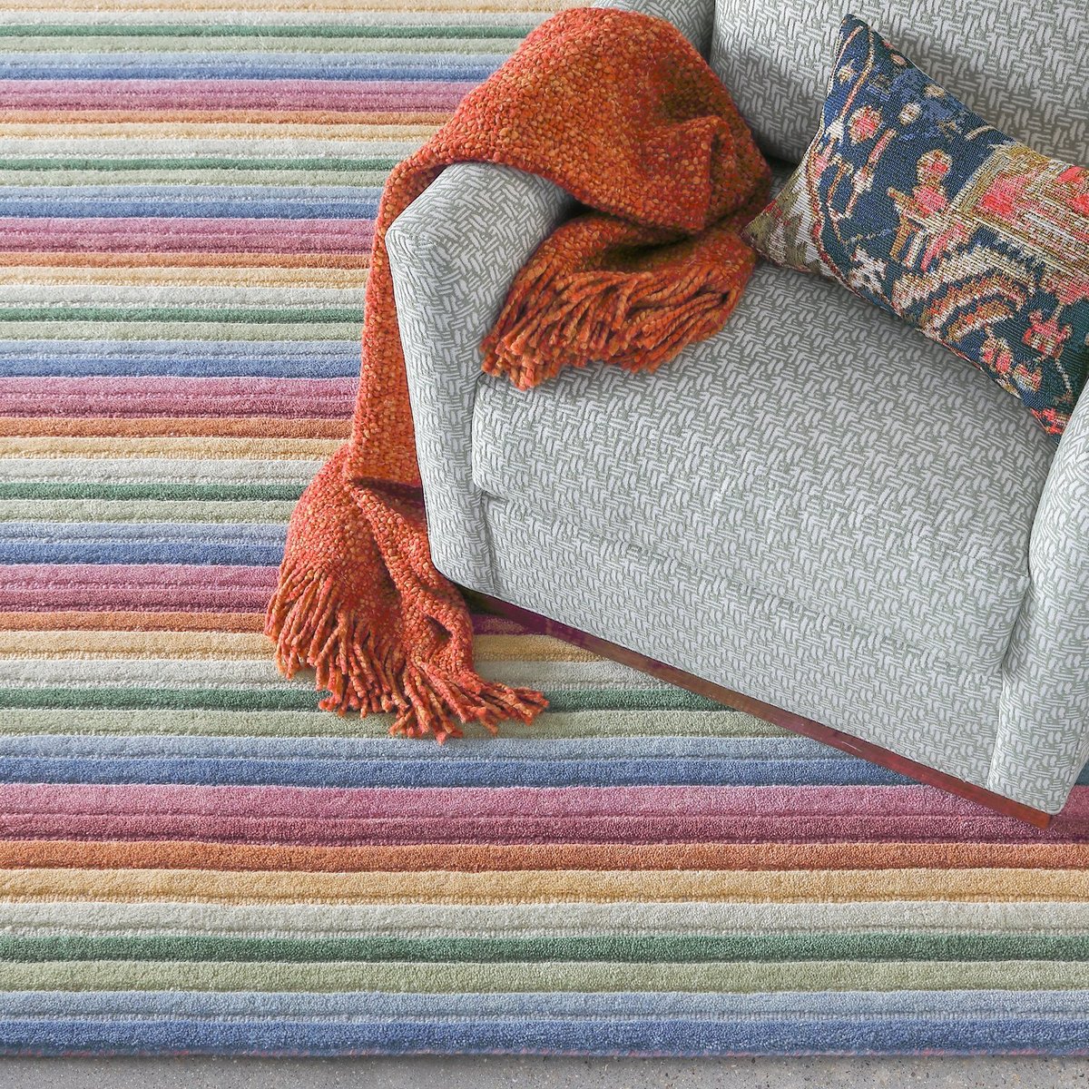 Colorfields by Company C Surrey Stripe 10368 Contemporary / Modern Area ...