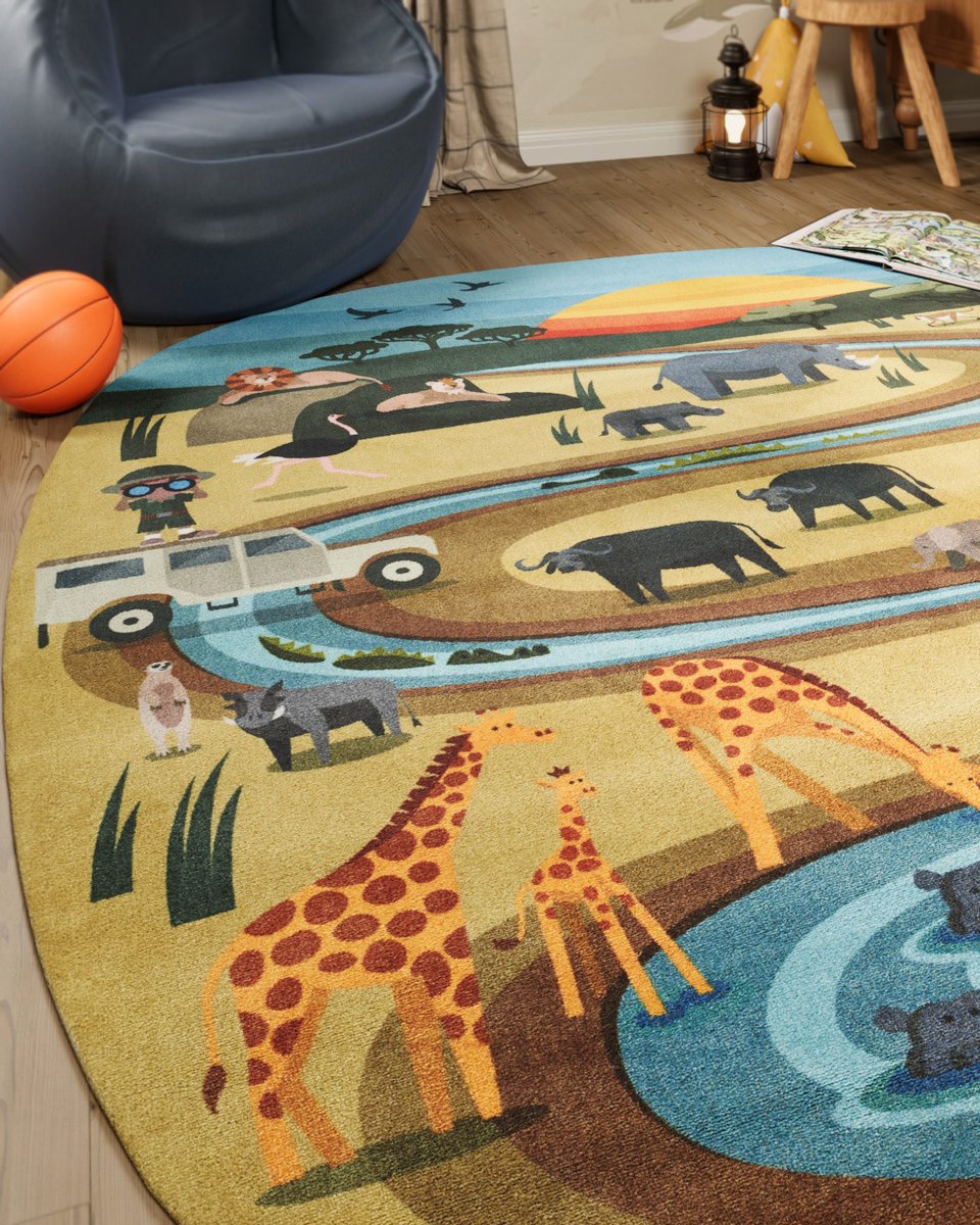 Momeni Playground PLY-5 Area Rugs | Children's / Kids Round Tans ...