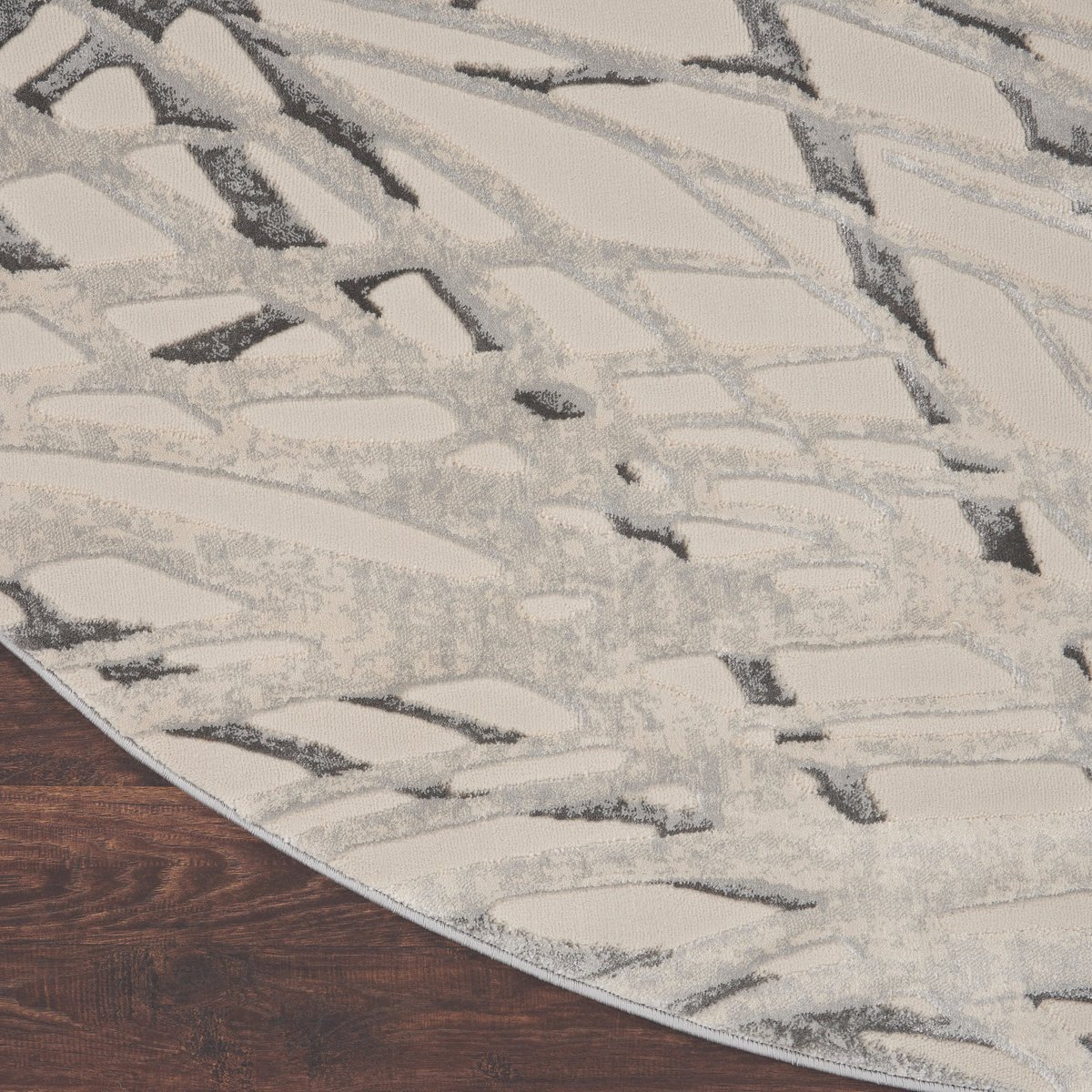 Nourison Rustic Textures RUS-17 Abstract Grey Area Rugs | Rugs Direct