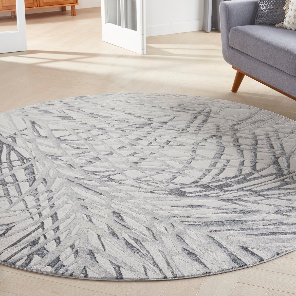 Nourison Rustic Textures RUS-17 Abstract Grey Area Rugs | Rugs Direct