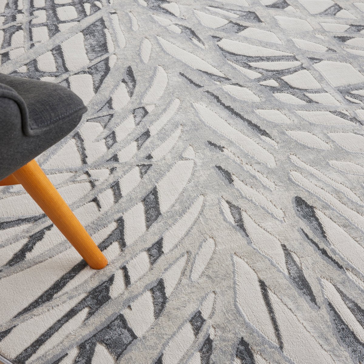 Nourison Rustic Textures RUS-17 Abstract Grey Area Rugs | Rugs Direct