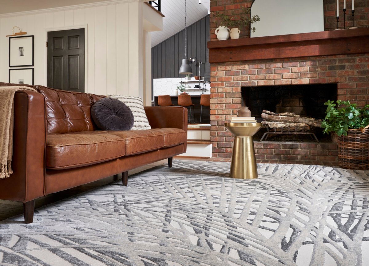 Nourison Rustic Textures RUS-17 Abstract Grey Area Rugs | Rugs Direct