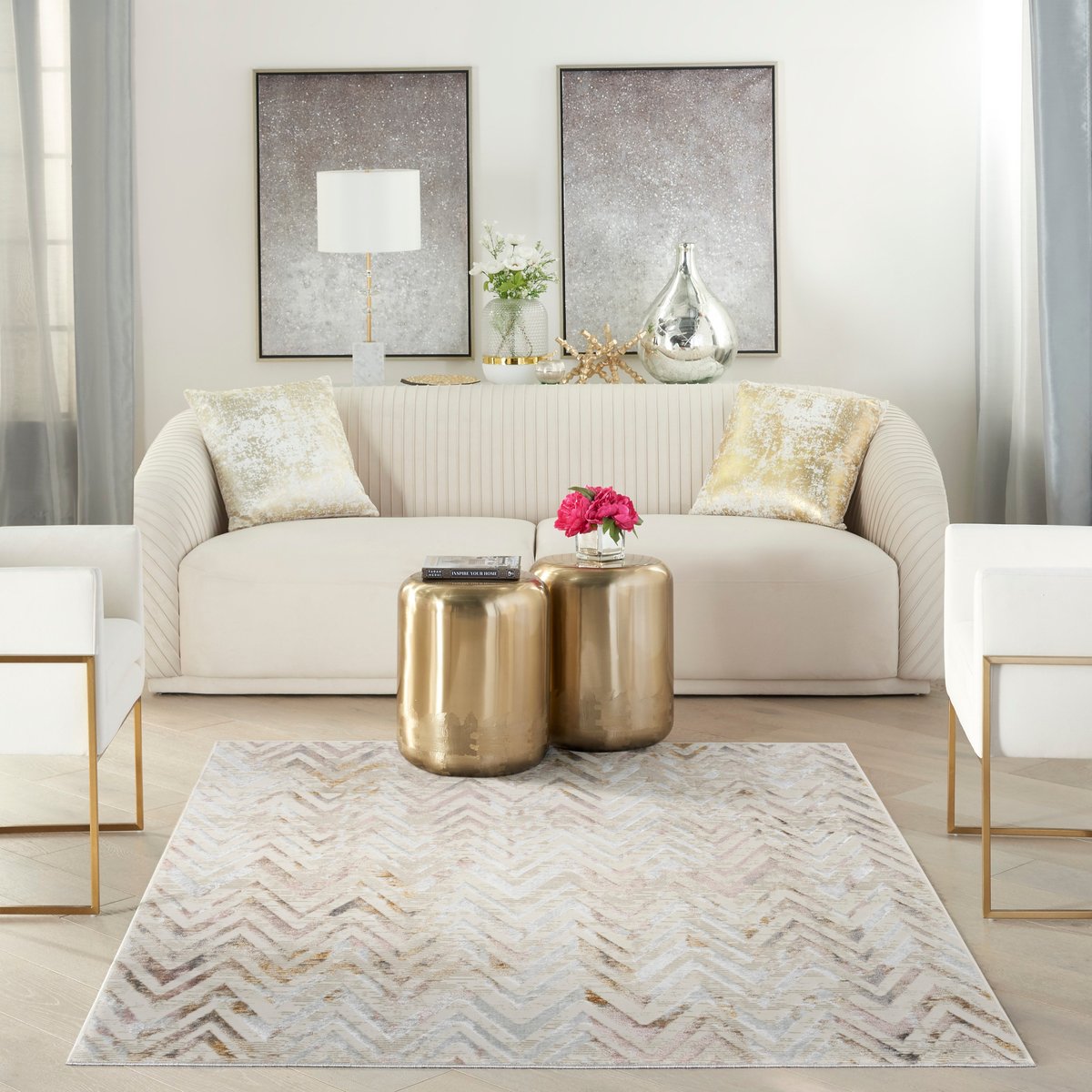 Nourison Glam GLM-05 Area Rugs | Chevron Area Rugs | Rugs Direct
