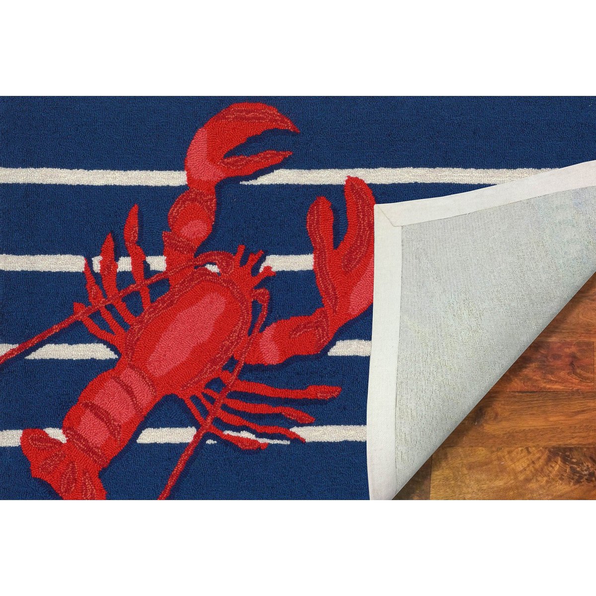 Liora Manne Front Porch Lobster On Stripes Rugs | Rugs Direct