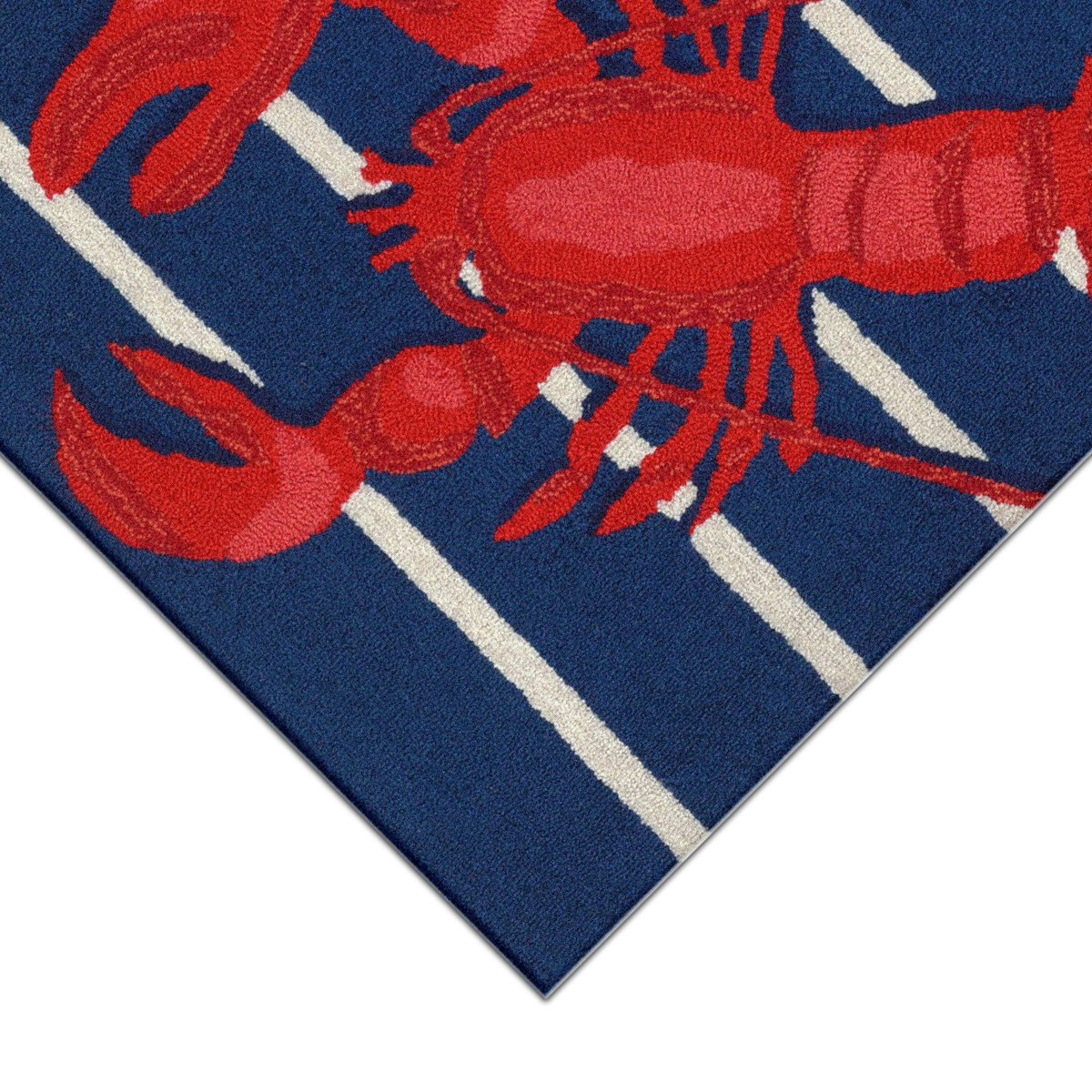 Liora Manne Front Porch Lobster On Stripes Rugs | Rugs Direct