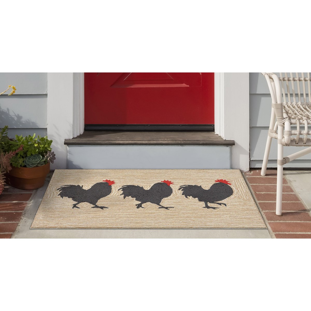 Liora Manne Front Porch Roosters Rugs | Rugs Direct