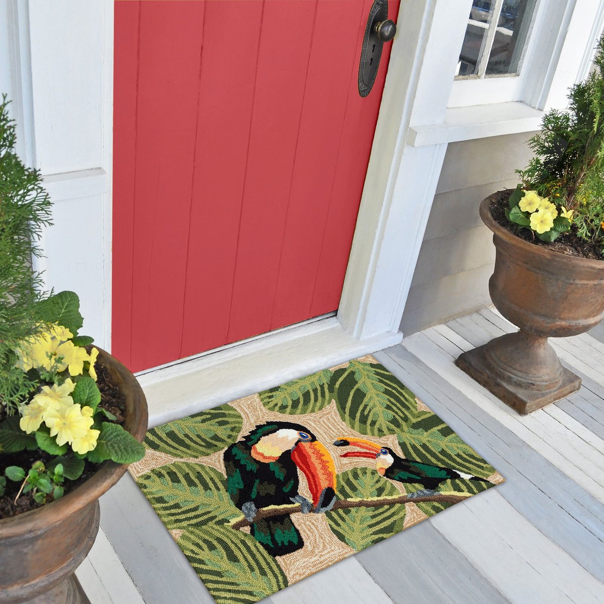 Liora Manne Front Porch Two Cute Toucans Area Rugs | Animals / Animal ...