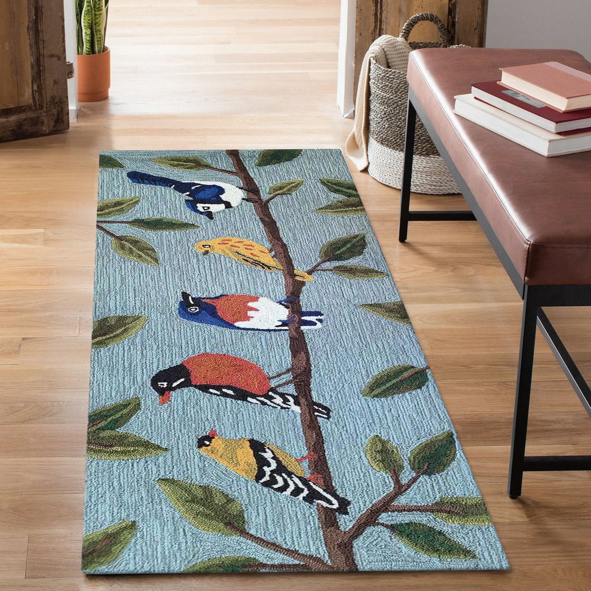 Liora Manne Front Porch Birds On A Branch Novelty / Seasonal Area Rugs ...