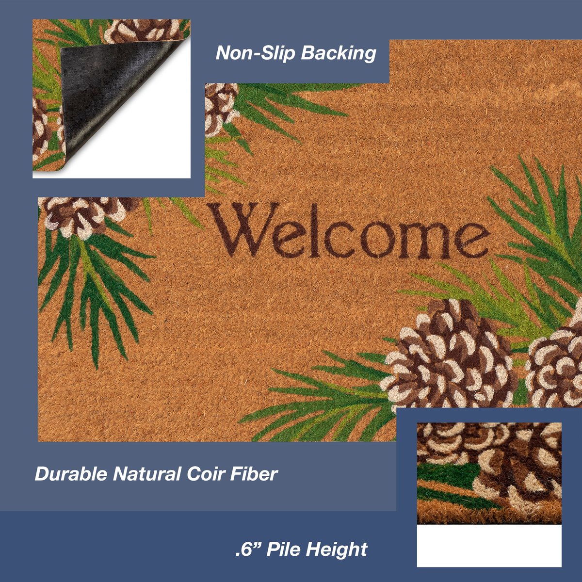 Liora Manne Natura Pinecone Border Area Rugs | Novelty / Seasonal ...