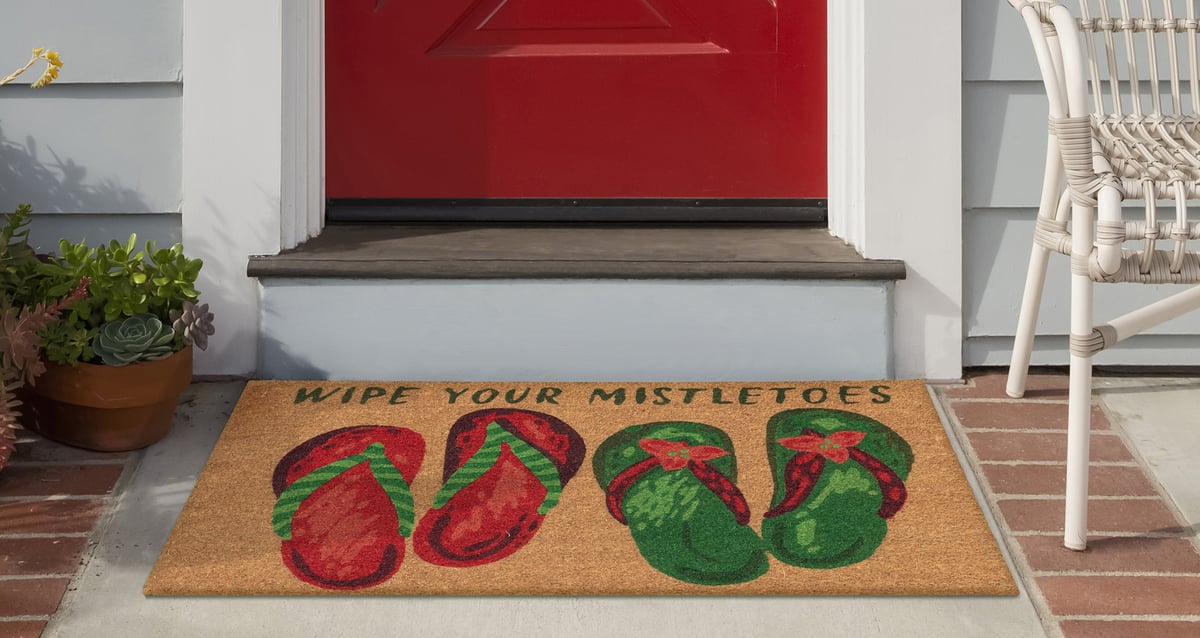 Liora Manne Natura Wipe Your Mistletoes Area Rugs | Novelty / Seasonal ...