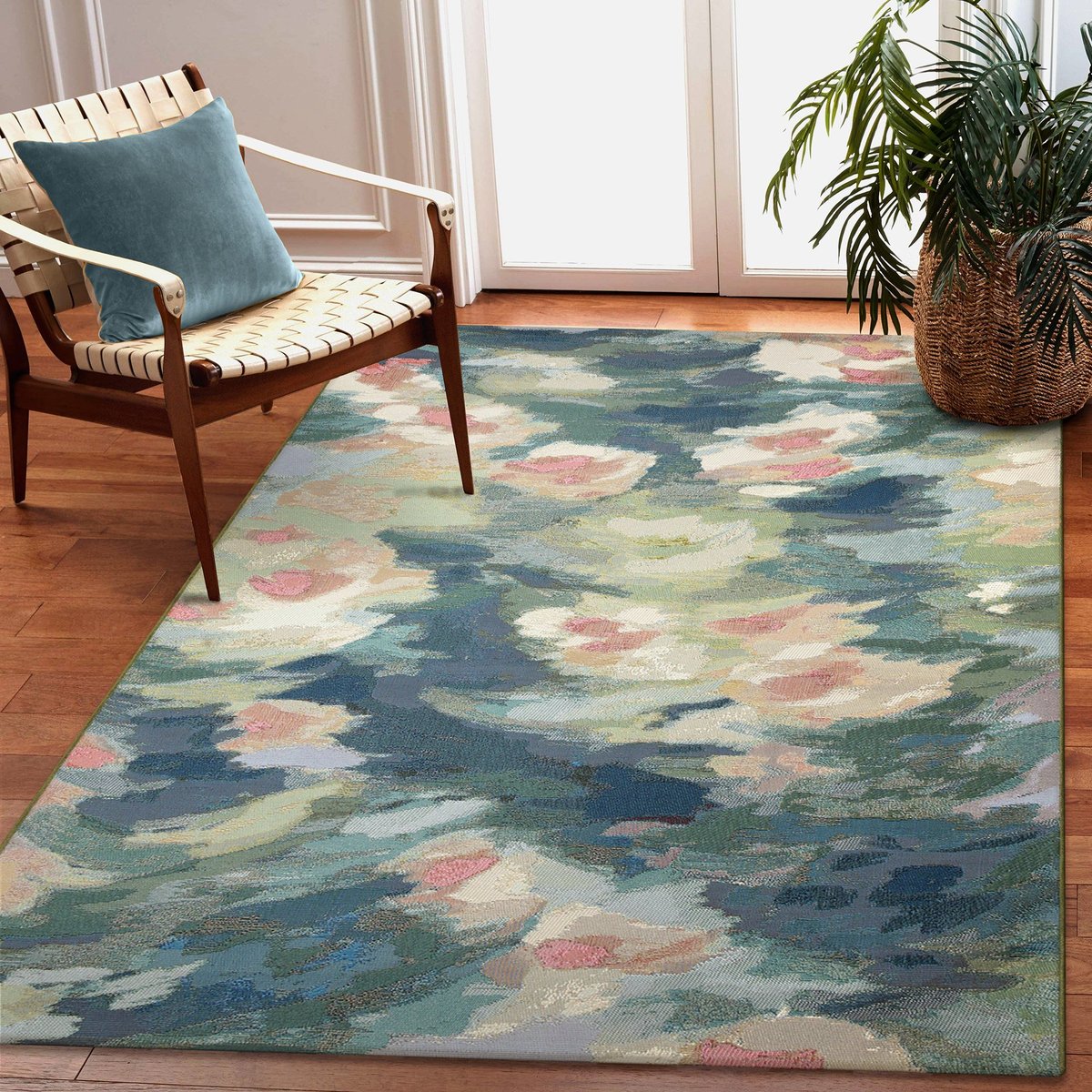 Liora Manne Marina Watercolor Pond Area Rugs | Abstract Rectangular ...