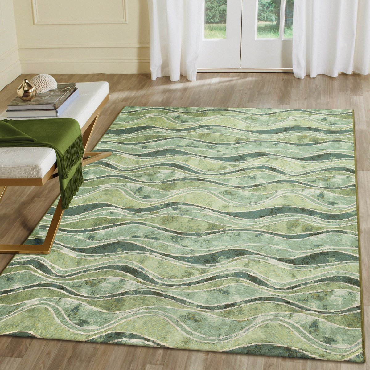 Liora Manne Marina Wave Contemporary / Modern Area Rugs | Rugs Direct
