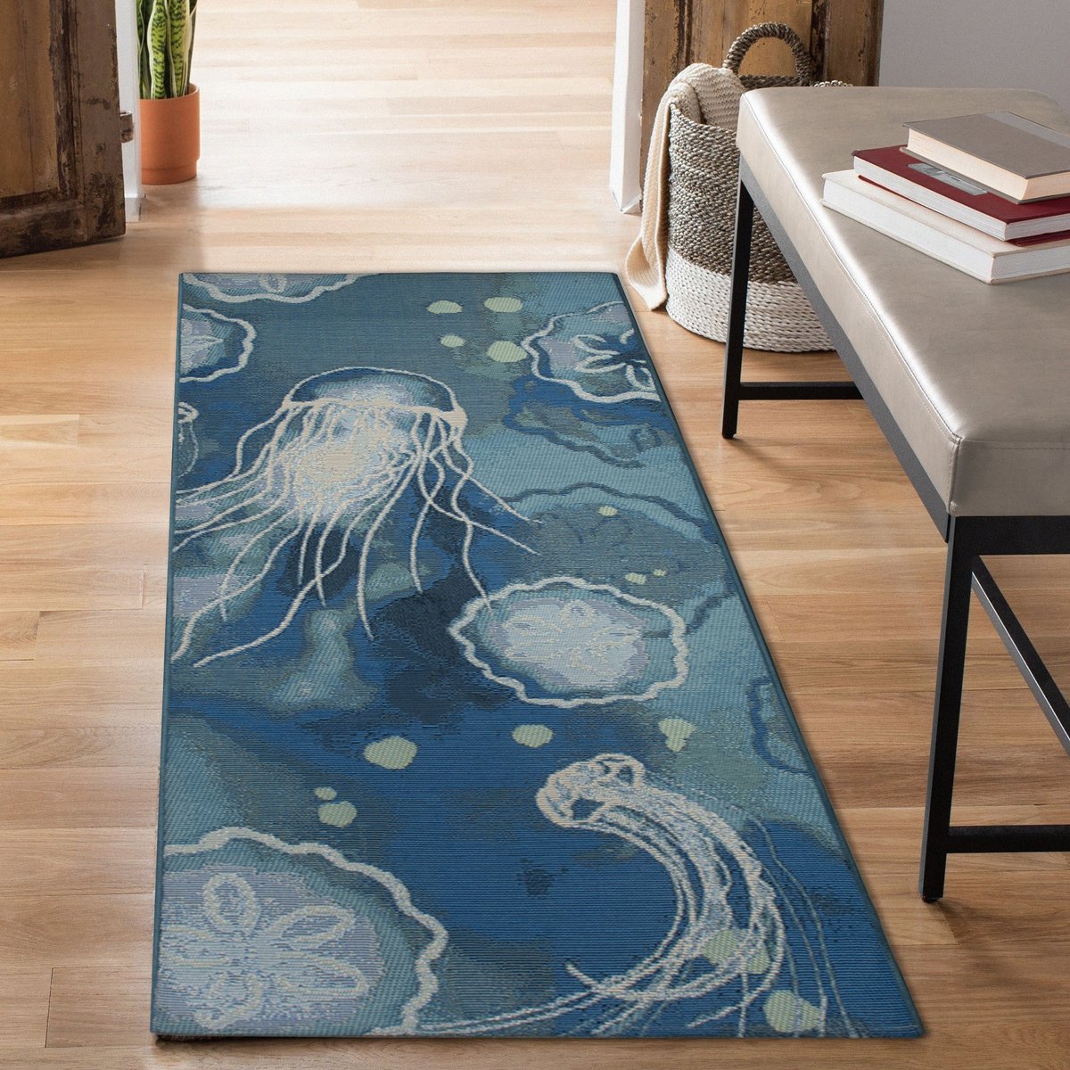 Liora Manne Esencia Jelly Fish Area Rugs | Beach / Nautical Rectangular ...