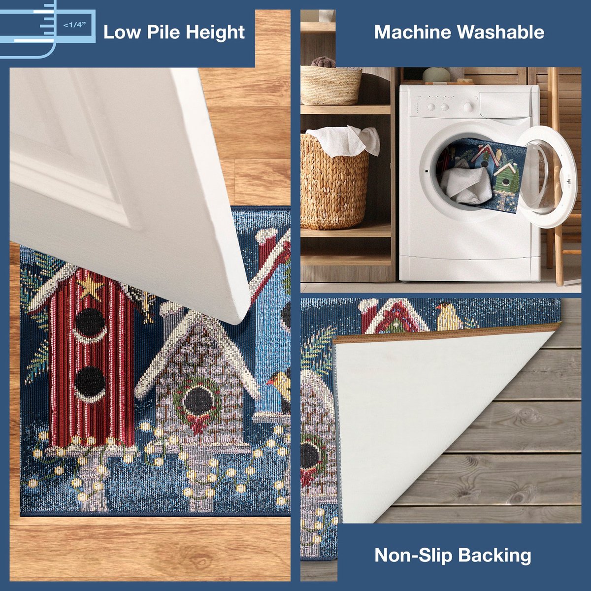 Liora Manne Esencia Birdhouse Holiday Area Rugs | Novelty / Seasonal ...