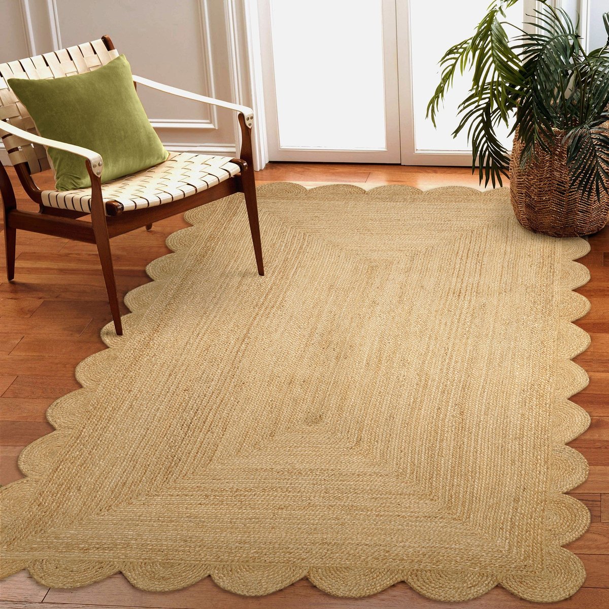 Liora Manne Java Scalloped Edge Natural Fiber Area Rugs | Rugs Direct