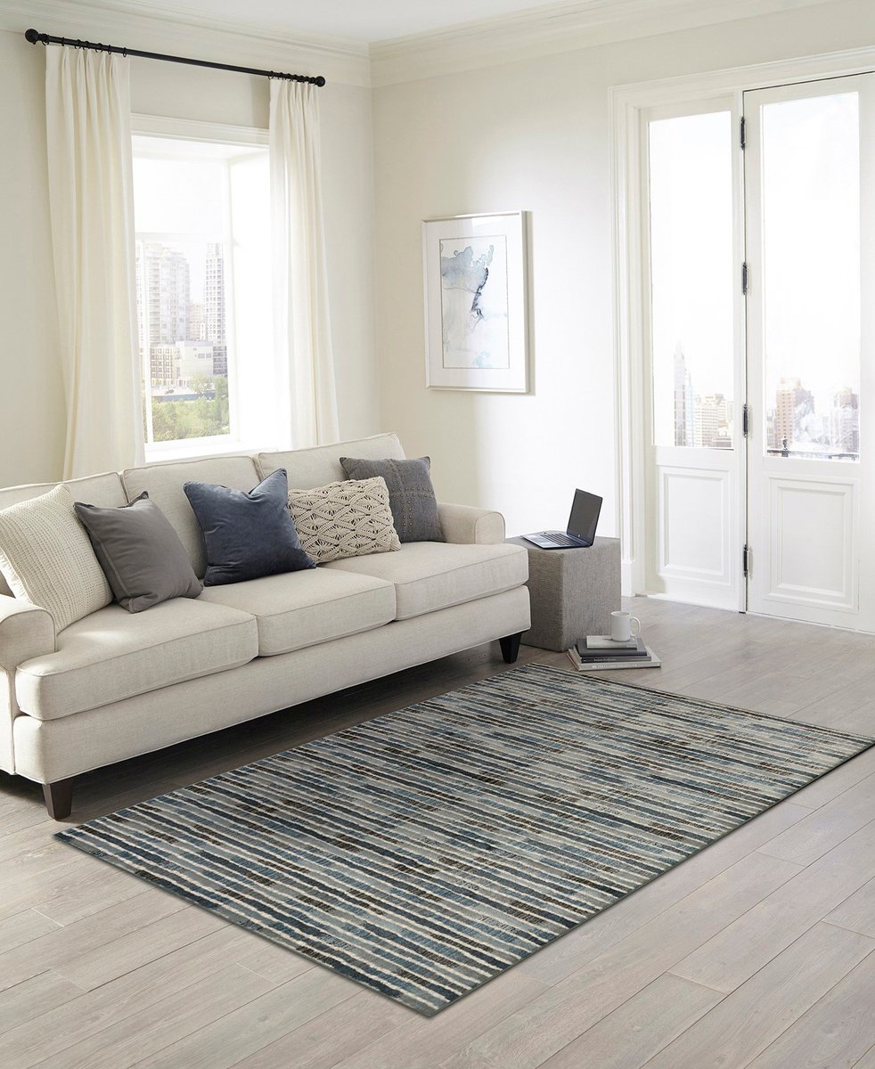 Liora Manne Soho Stripe Area Rugs | Contemporary / Modern Rectangular ...
