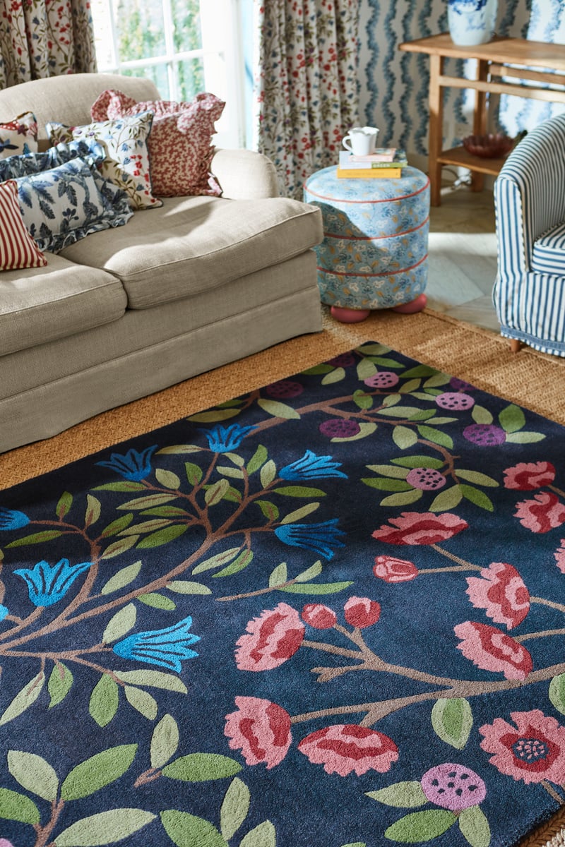 Sanderson for Brink and Campman Foraging Floral / Botanical Area Rugs ...