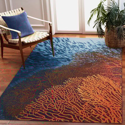 coral pattern rug