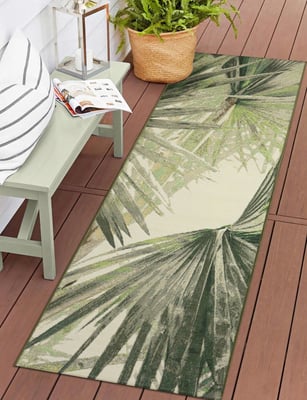 palm leaf pattern rug