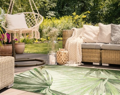 palm leaf pattern rug