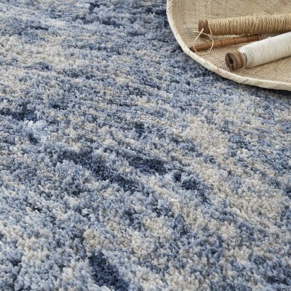 Nourison Luxurious Shag LXR-06 Shag Blue Area Rugs | Rugs Direct