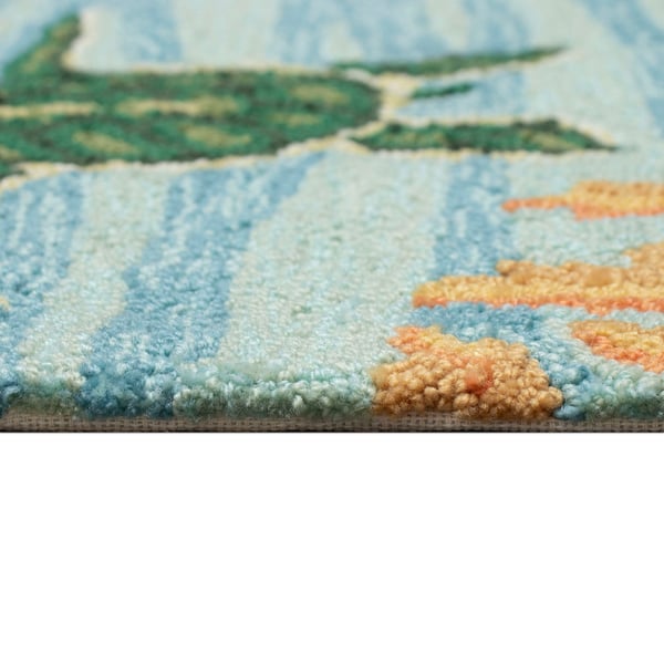 Liora Manne Front Porch Swimming Baby Turtles Area Rugs | Beach ...