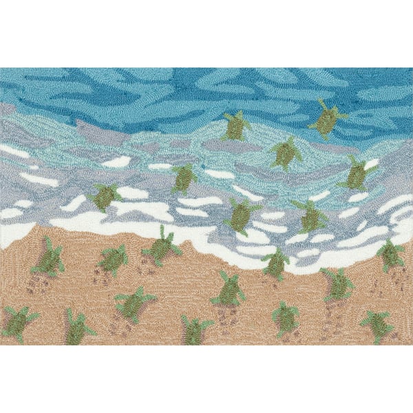 Liora Manne Front Porch Turtle Beach Area Rugs | Beach / Nautical ...