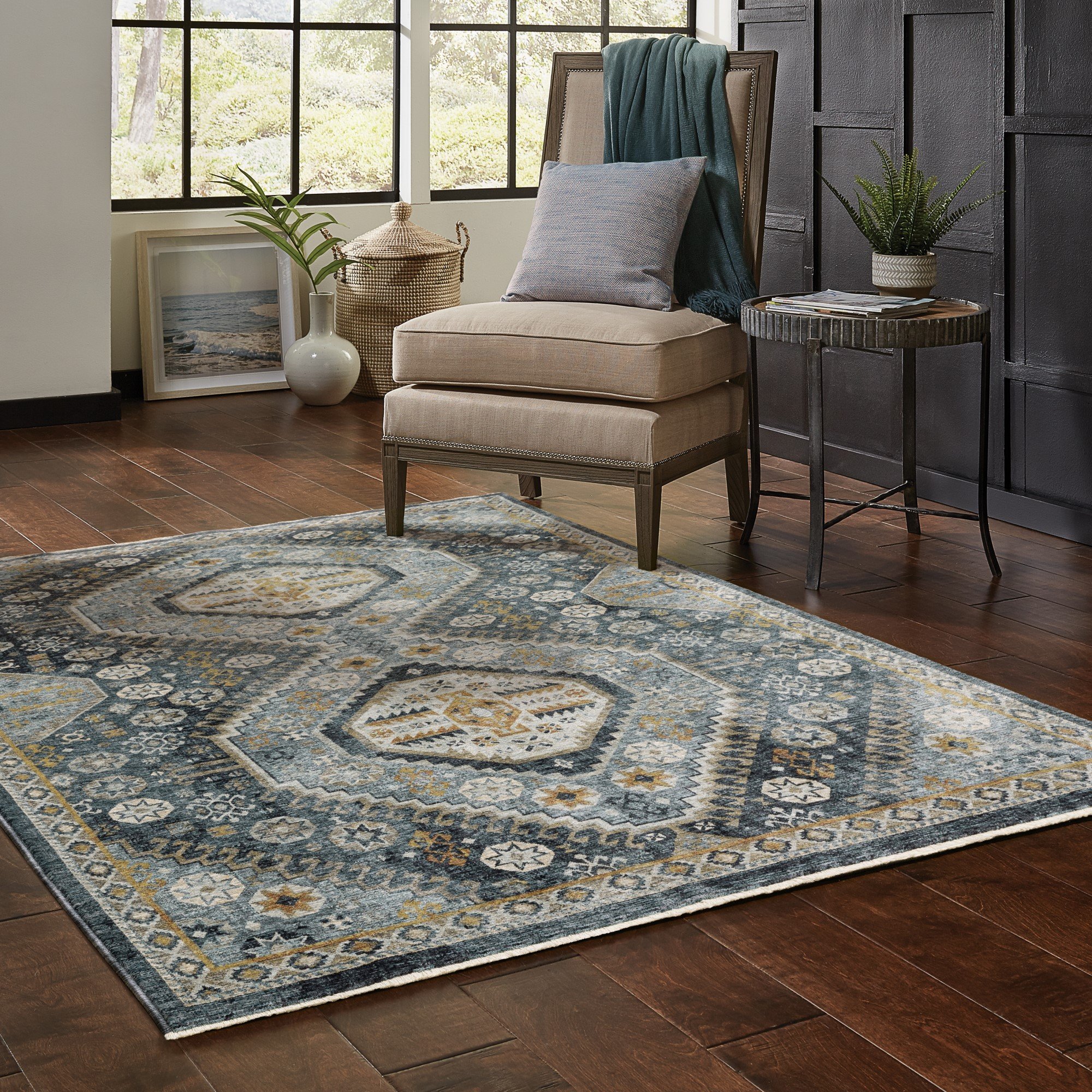 Oriental Weavers Aberdeen 7150B Blue Area Rug | Rugs Direct