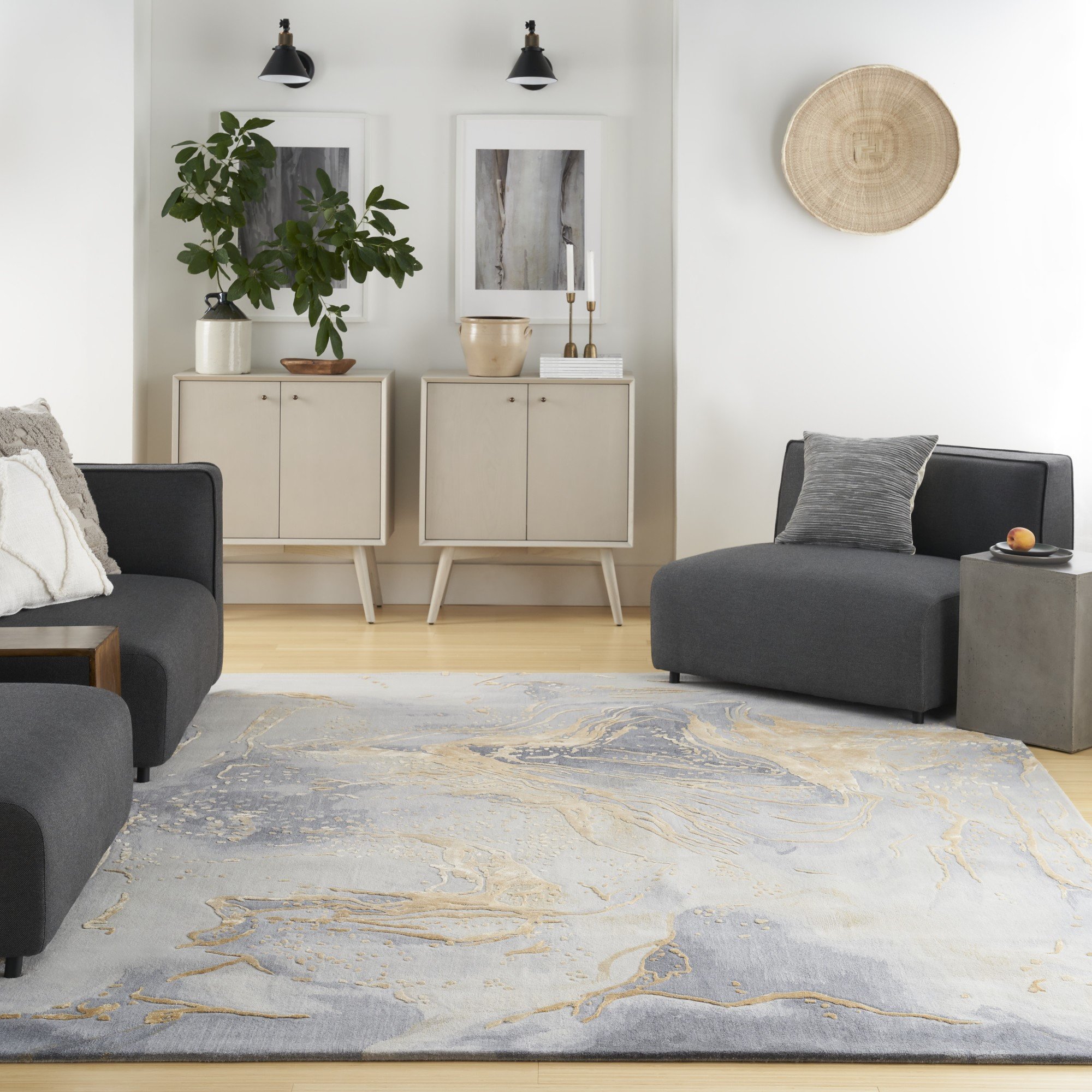 Nourison Prismatic PRS-28 Area Rugs | Greys Area Rugs | Rugs Direct