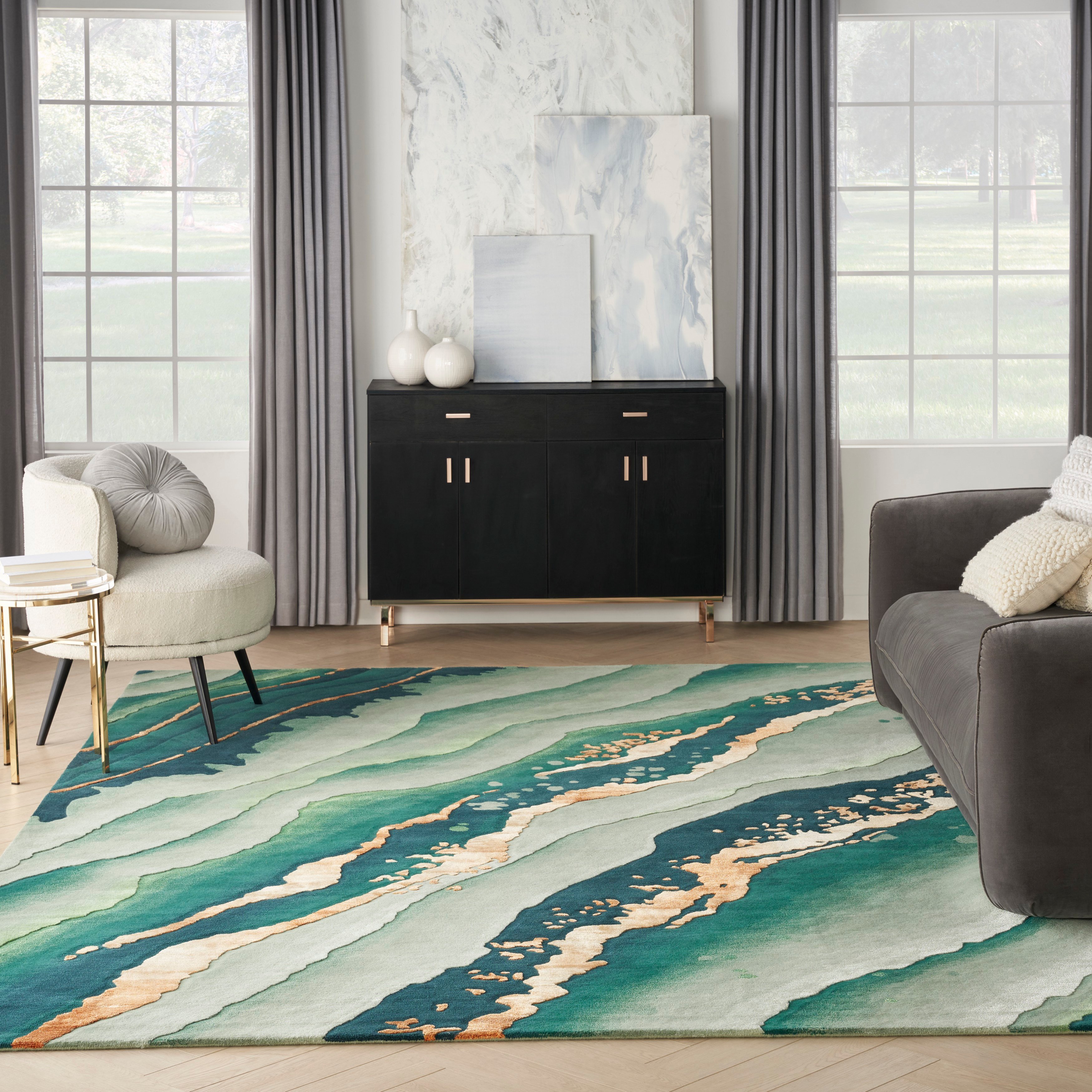 Nourison Prismatic PRS-30 Area Rugs | Greens Area Rugs | Rugs Direct
