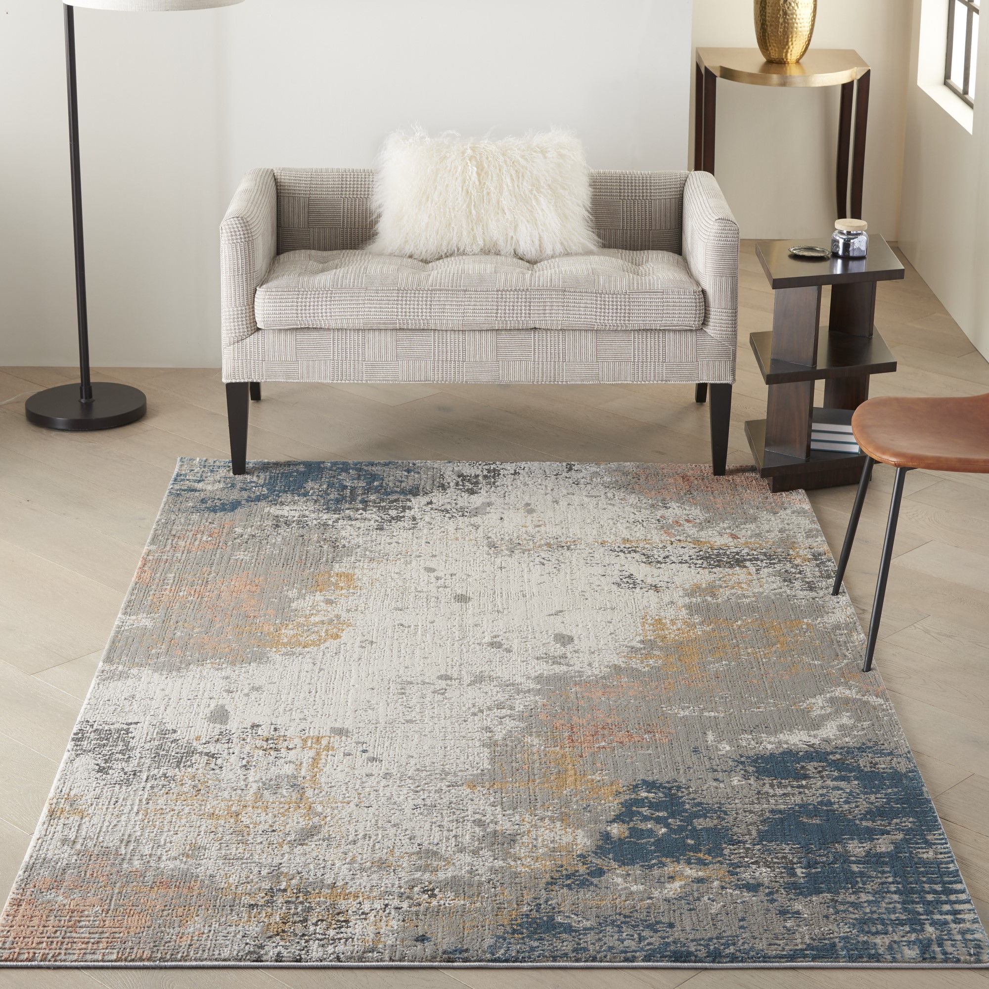 Nourison Rustic Textures RUS-13 Modern Greys Area Rugs | Rugs Direct