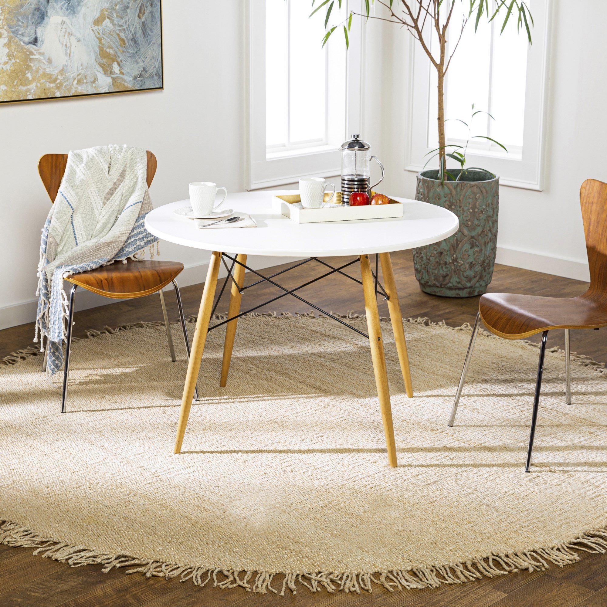 Livabliss Jute Natural Bleached Area Rugs | Jute Natural Fiber Area ...