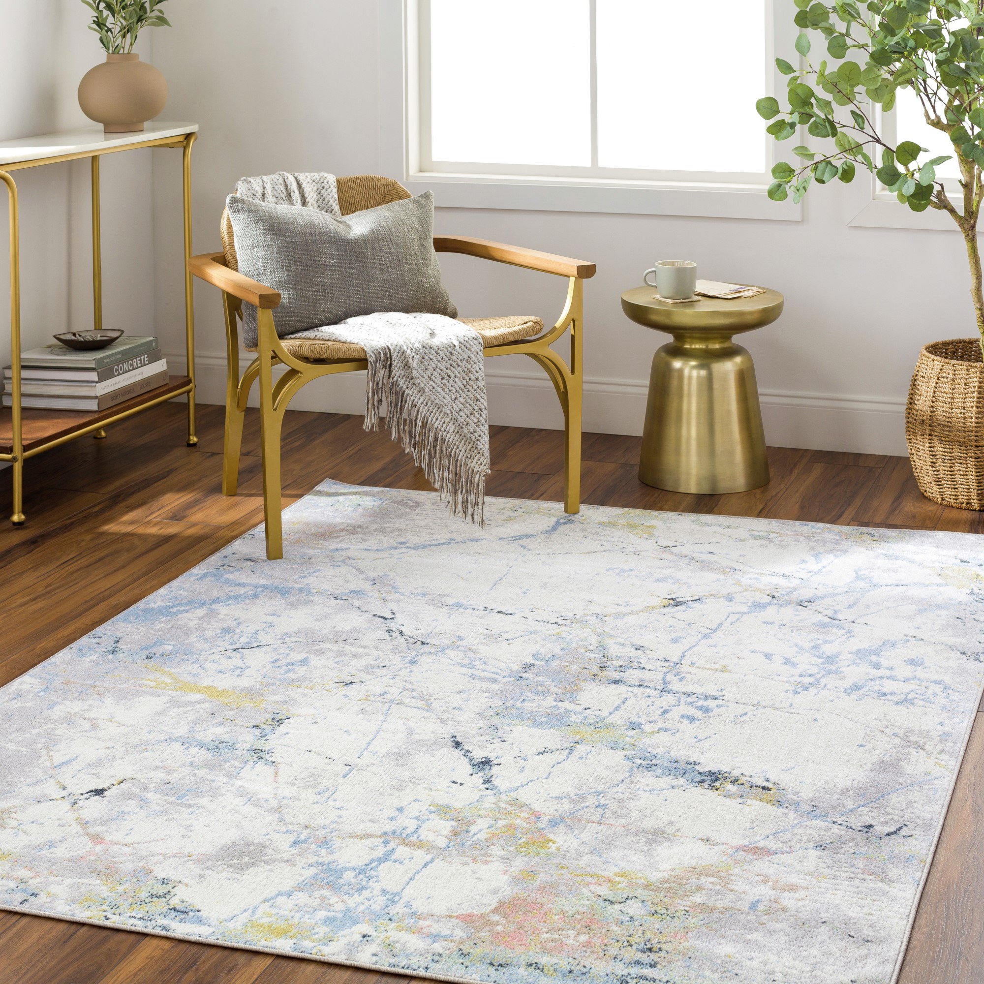 Livabliss Lavadora 31668 Area Rugs | Abstract Rectangular Whites Area ...