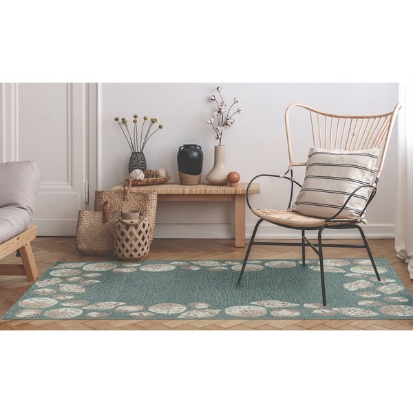 Liora Manne Capri Seashell Border Beach / Nautical Area Rugs | Rugs Direct