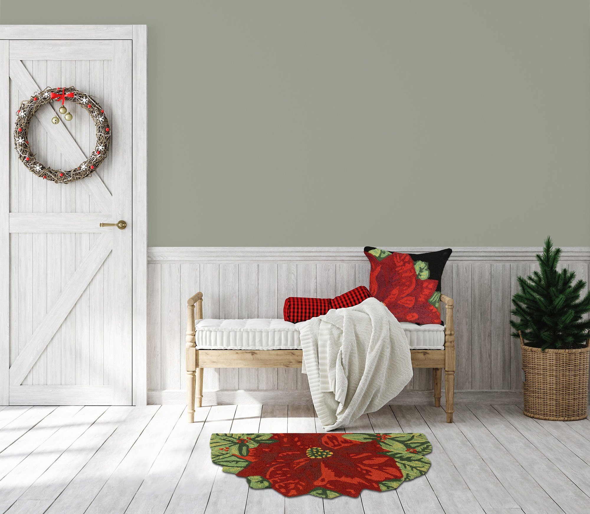 Liora Manne Front Porch Poinsettia Rugs | Rugs Direct