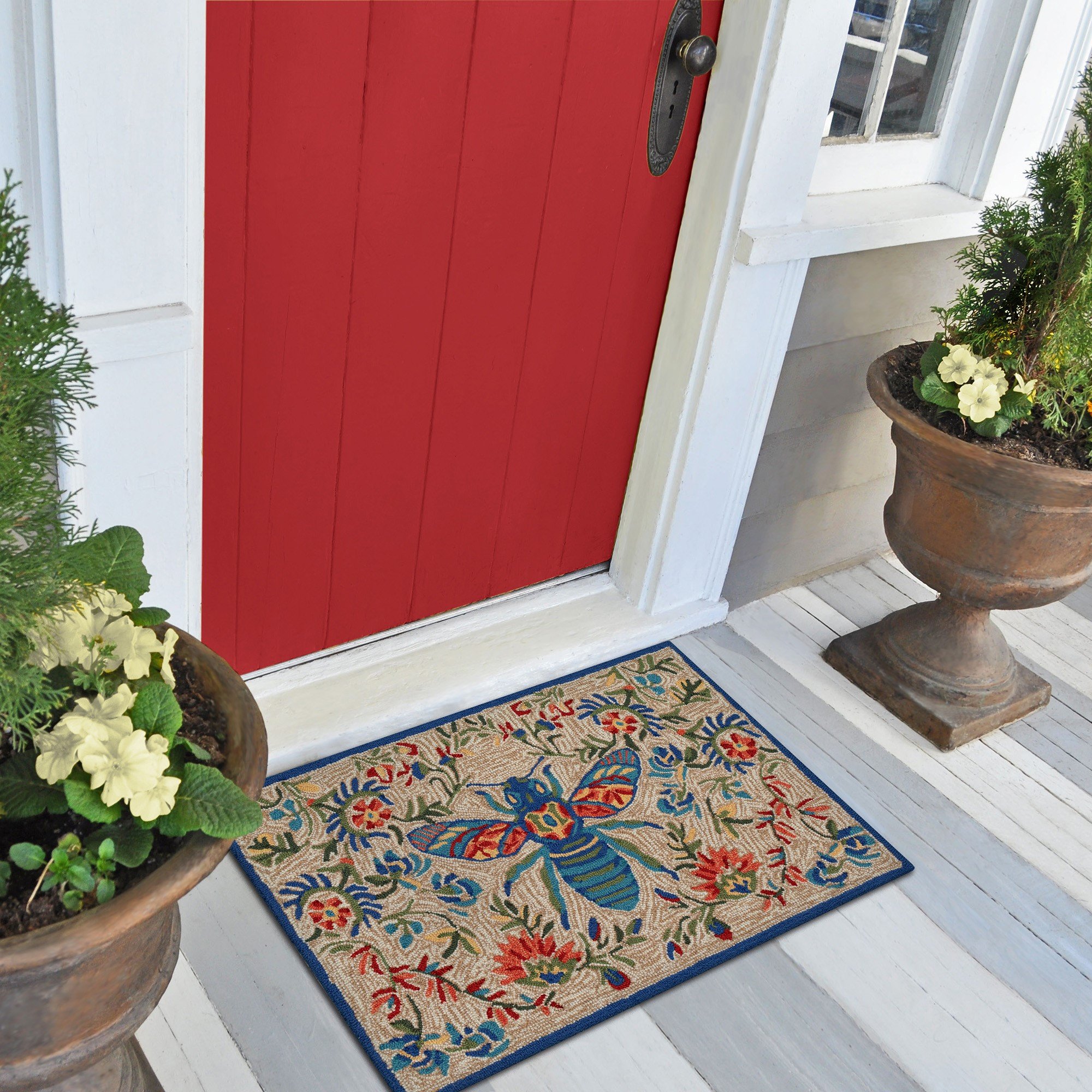 Liora Manne Front Porch Flora Bee Area Rugs | Animals / Animal Skins ...