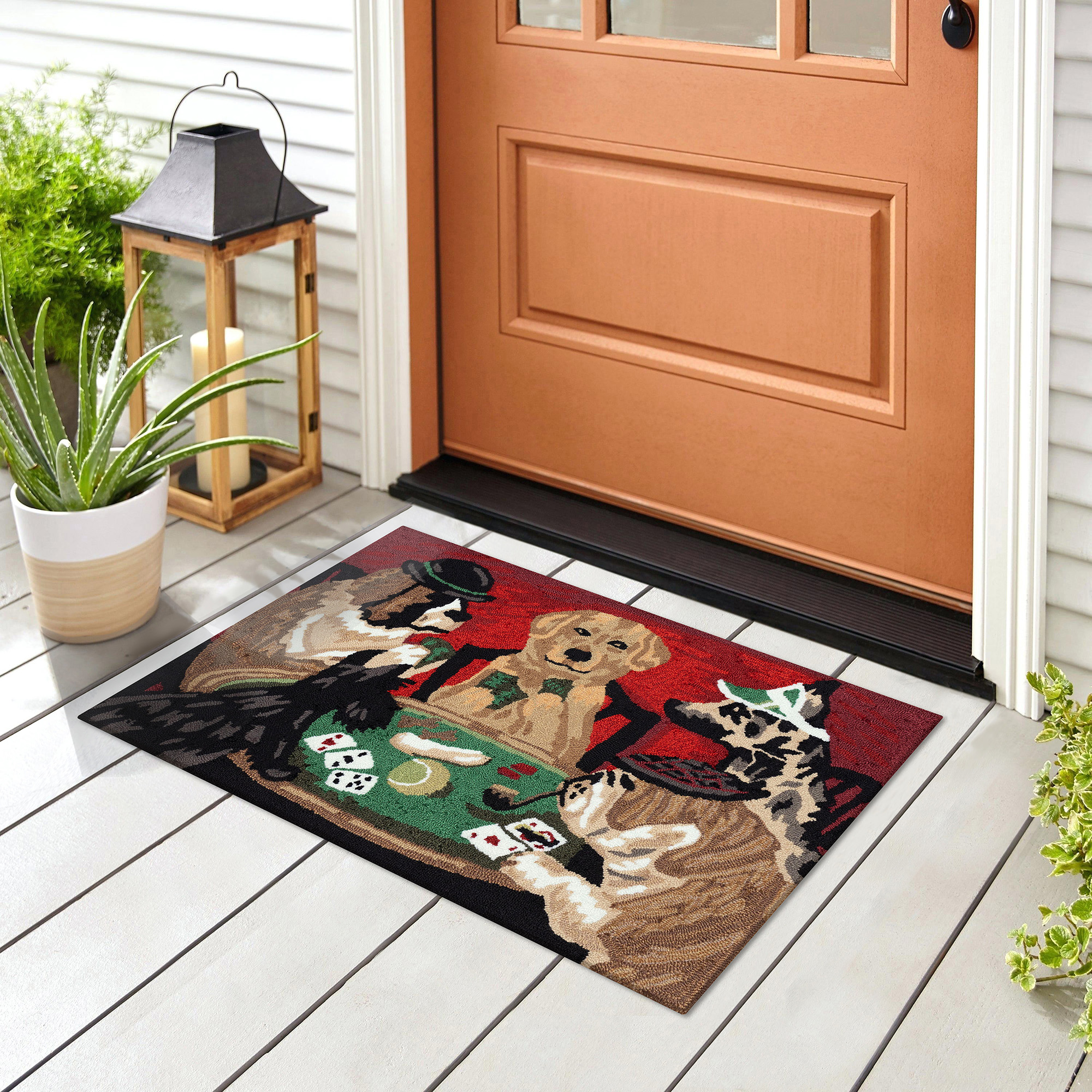 Liora Manne Front Porch Poker Pups Area Rugs | Novelty / Seasonal ...