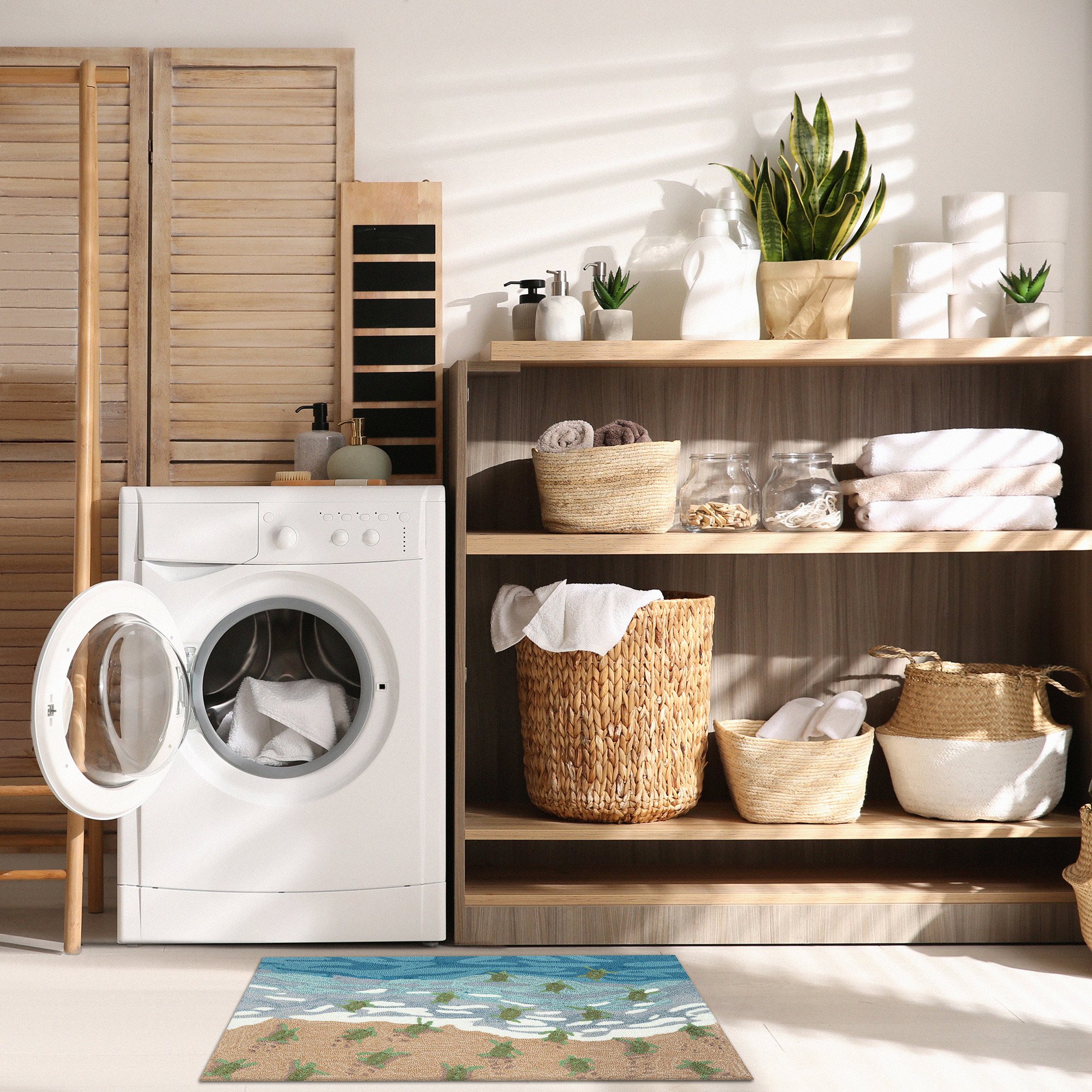 Liora Manne Front Porch Turtle Beach Area Rugs | Beach / Nautical ...