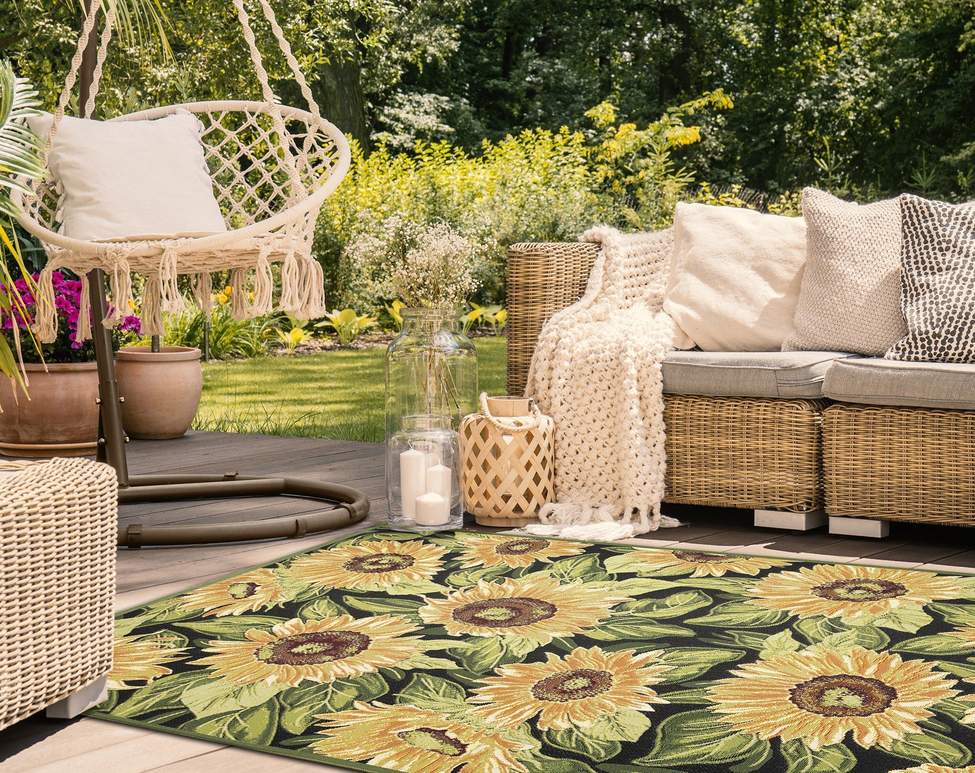 Liora Manne Marina Sunflowers Area Rugs | Floral / Botanical ...