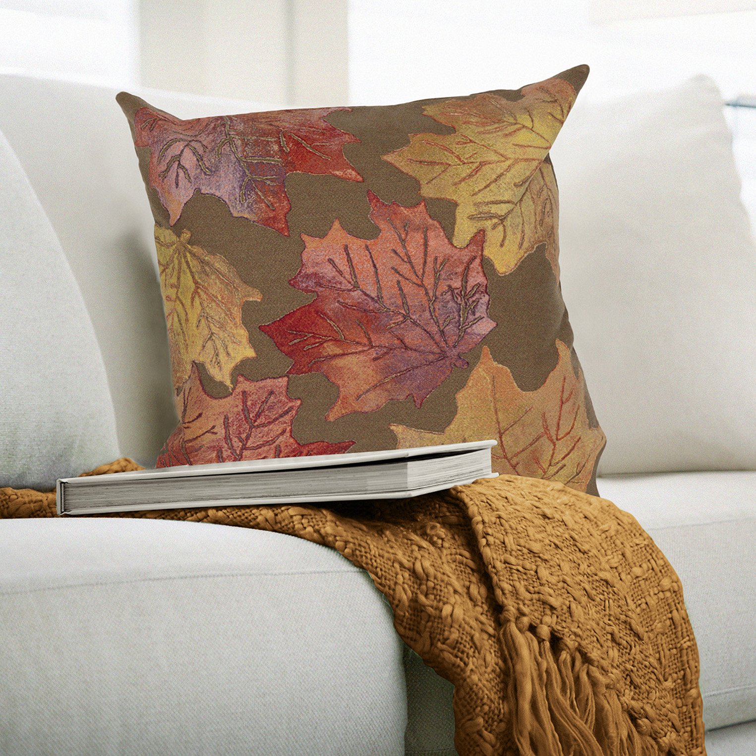 Liora Manne Visions IV Pillow Leaf Toss Novelty / Seasonal Pillow | Rugs Direct