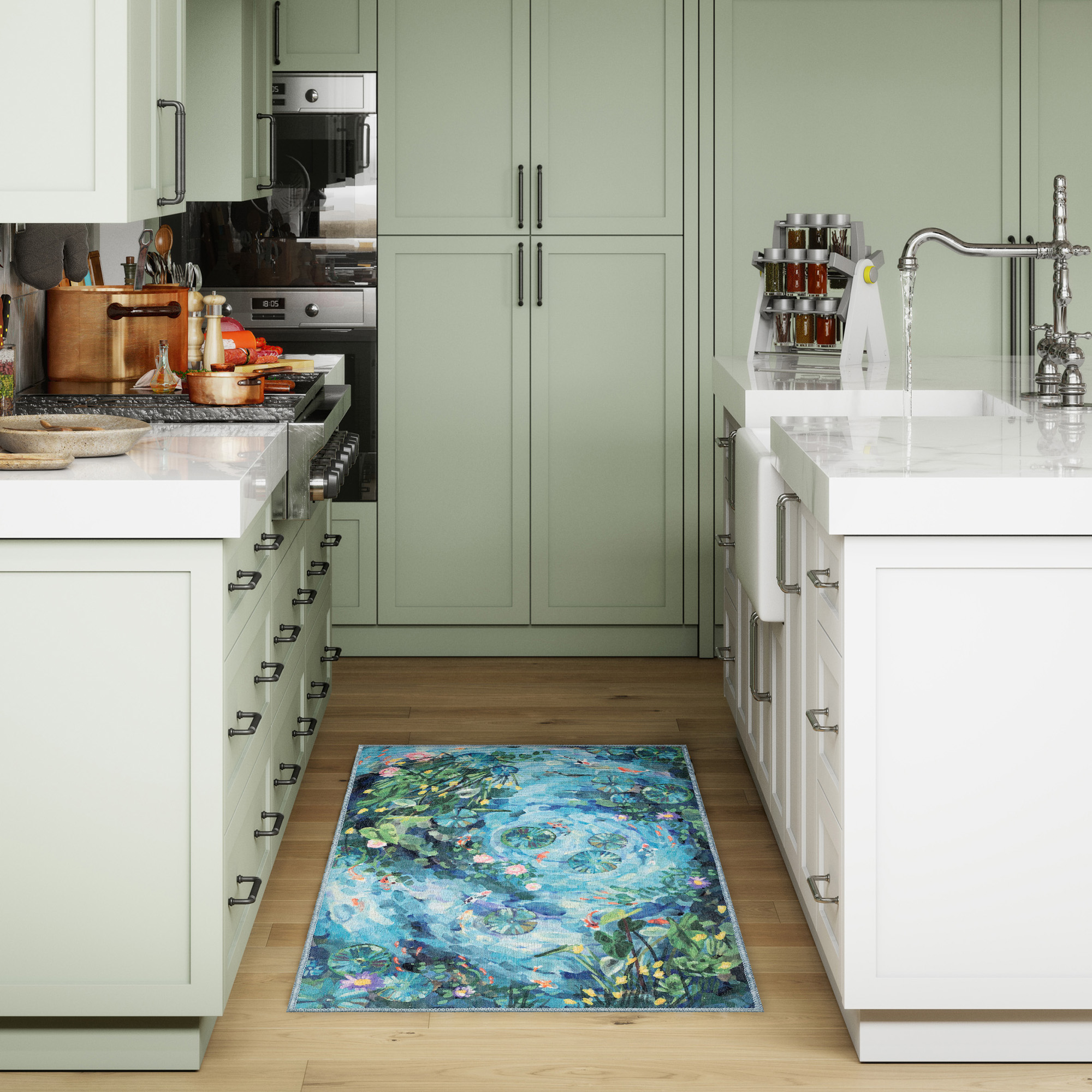 Liora Manne Impressions Peace Pond Area Rugs | Floral / Botanical ...