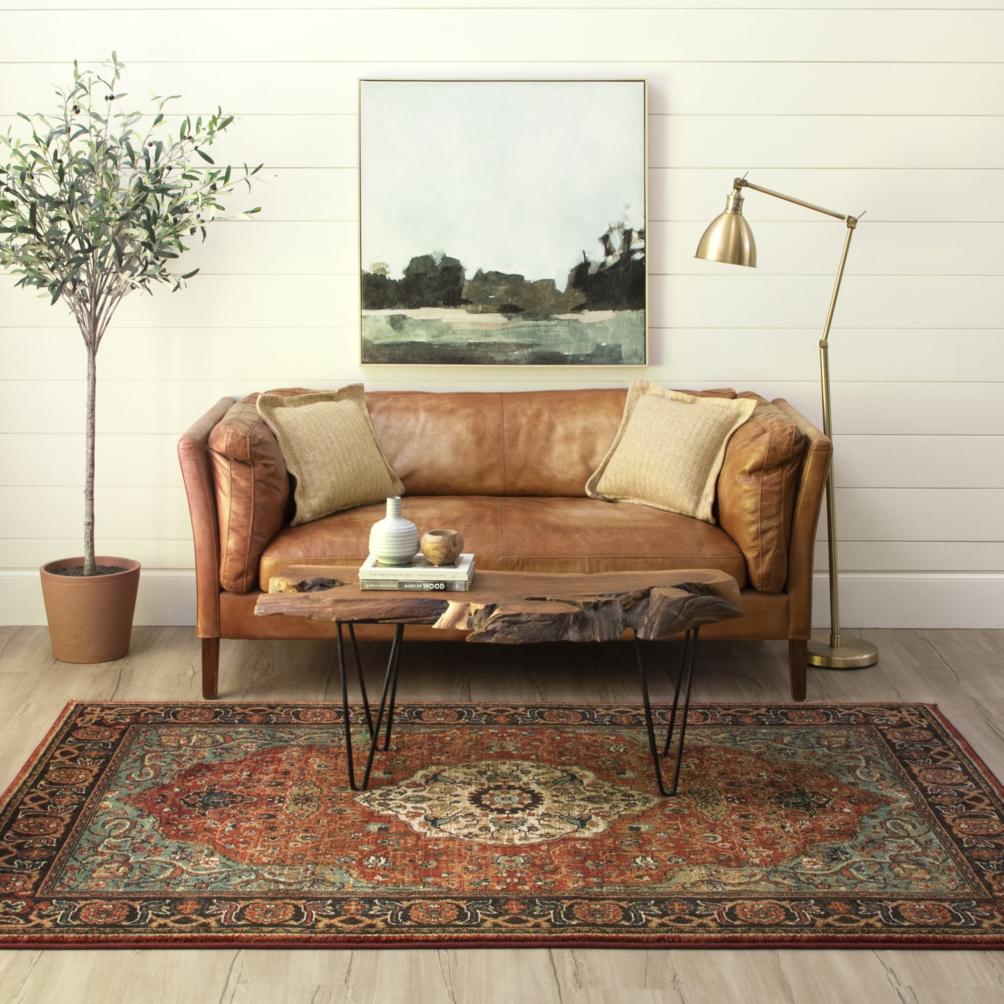 Dark Brown Leather 3x5 Rugs