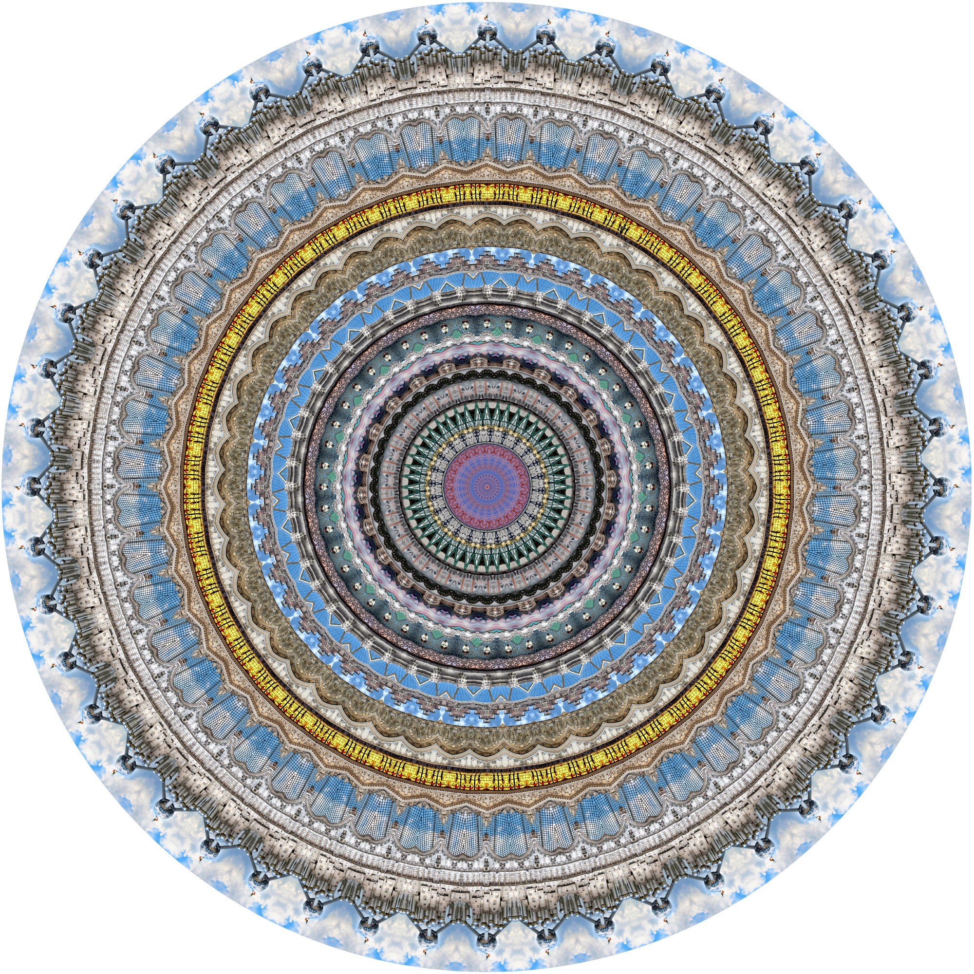 Moooi Carpets Urban Mandalas Brussels Abstract Blue Area Rugs | Rugs Direct