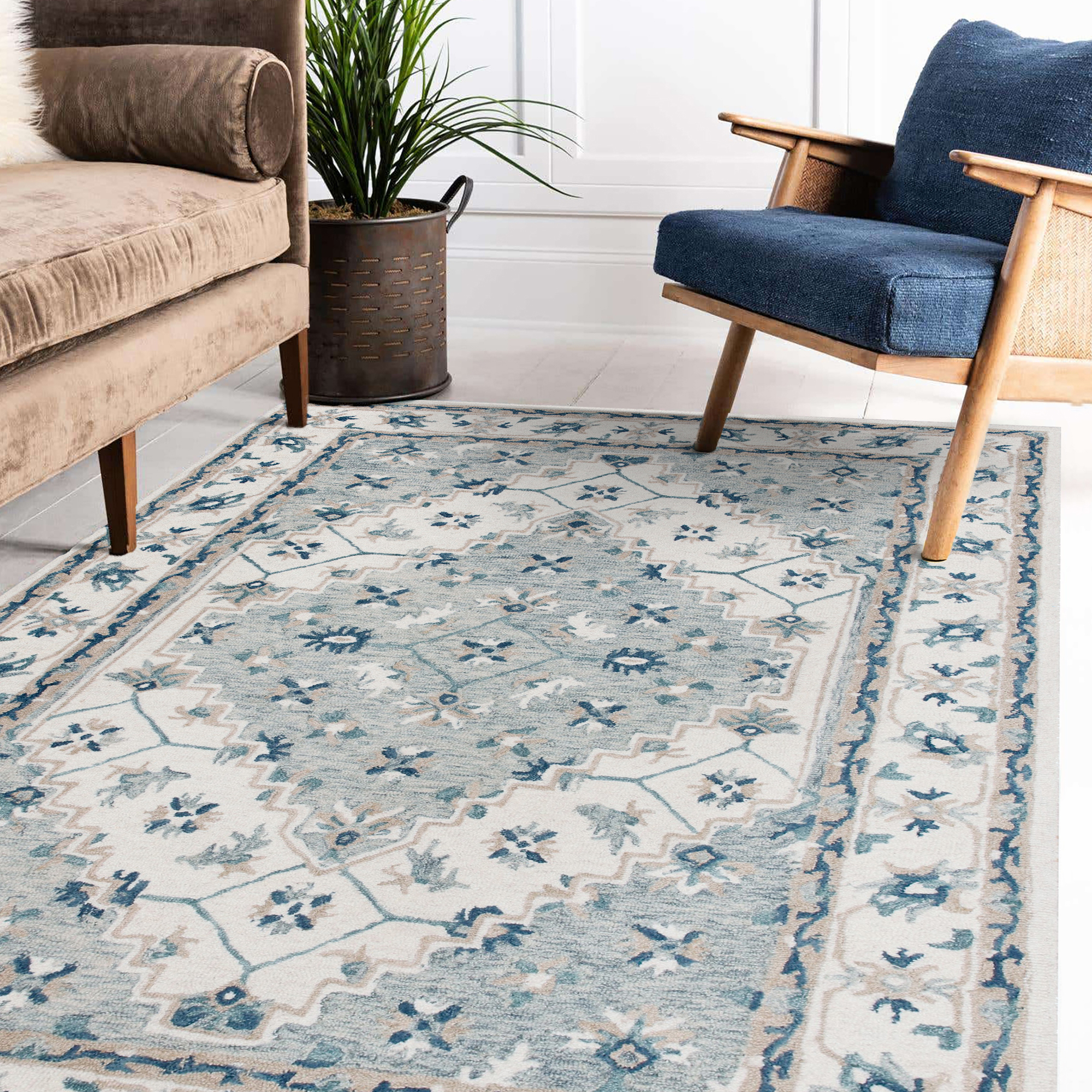 Rajani Home Beaux Mona Area Rugs | Traditional / Oriental Rectangular ...